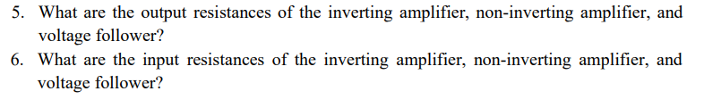 Solved 5. What are the output resistances of the inverting | Chegg.com