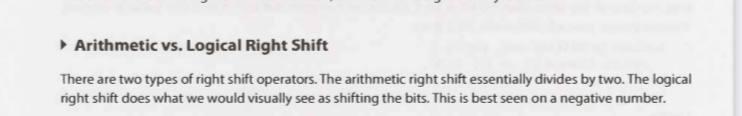 Solved Arithmetic vs. Logical Right Shift There are two | Chegg.com