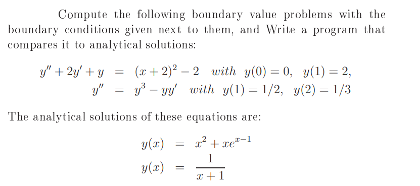 Solved Compute the following boundary value problems with | Chegg.com