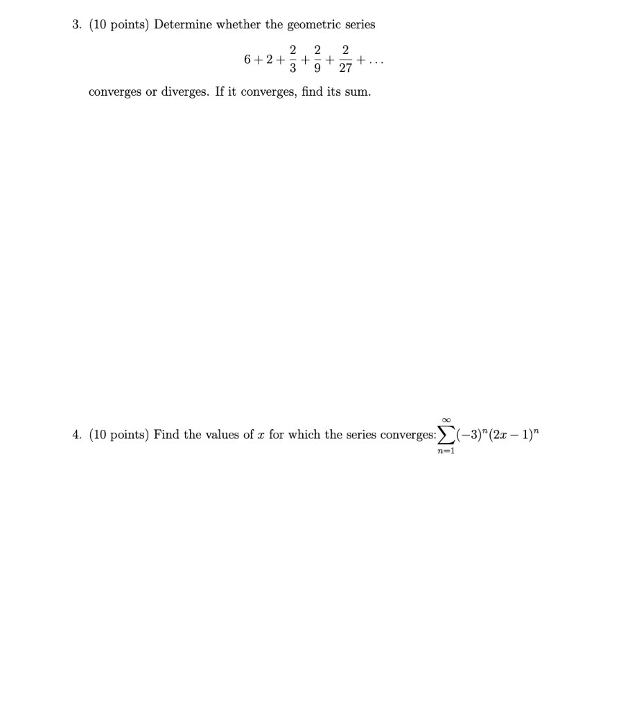 Solved 1. (10 points) Determine whether the sequence an = | Chegg.com