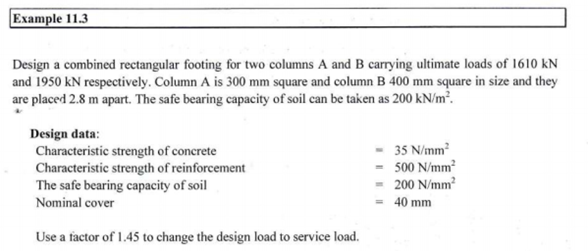 Solved Design a combined rectangular footing for two columns | Chegg.com