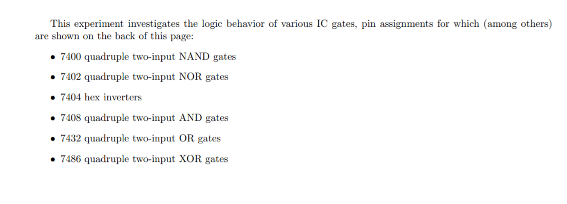 Solved This experiment investigates the logic behavior of | Chegg.com Solved This experiment investigates the logic behavior of | Chegg.com