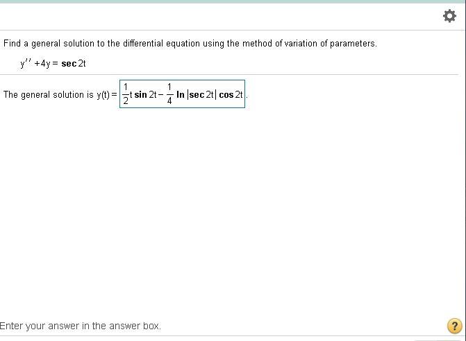 Solved Find a general solution to the differential equation | Chegg.com