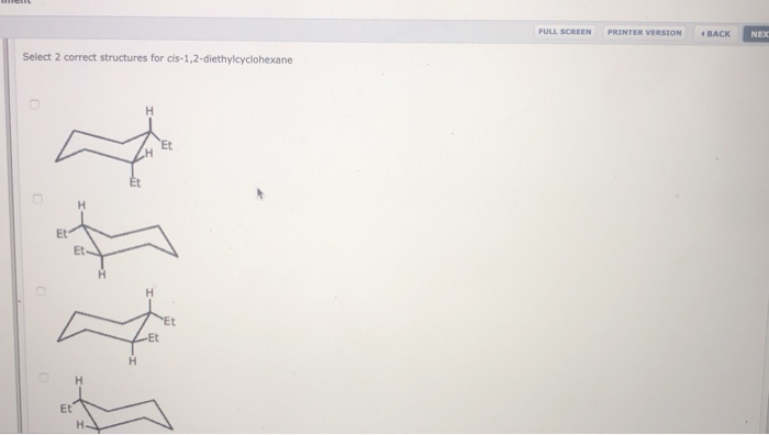 Solved NEX FULL SCREEN PRINTER VERSION BACK Select 2 | Chegg.com