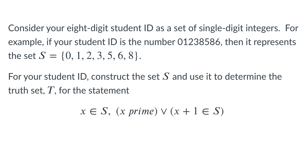 Solved Consider your eight-digit student ID as a set of | Chegg.com