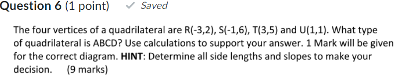 Solved The line segment AB has the endpoints A(−1,−2) and | Chegg.com