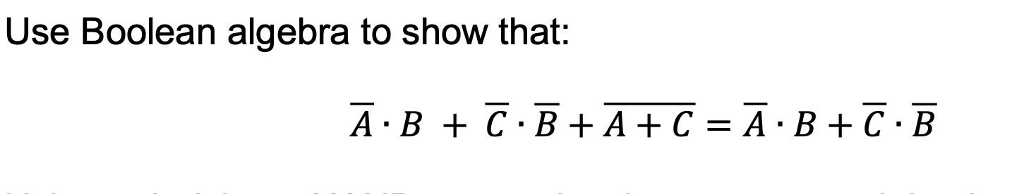 Solved Use Boolean algebra to show that: | Chegg.com