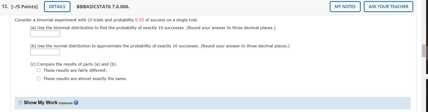 Solved 13. [-15 Points] DETAILS BBBASICSTAT6 7.6.006. MY | Chegg.com