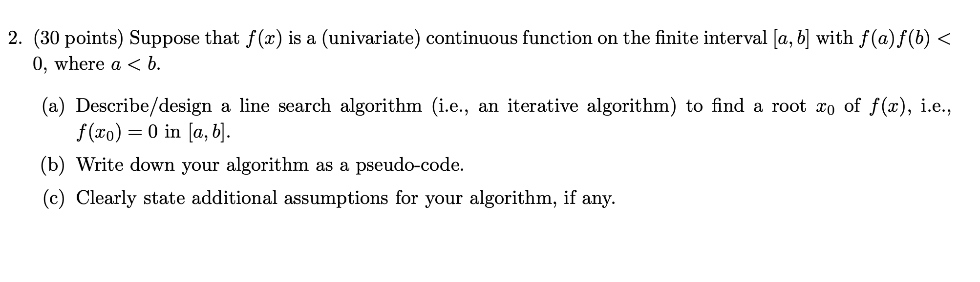 Solved 2. (30 points) Suppose that f(x) is a (univariate) | Chegg.com