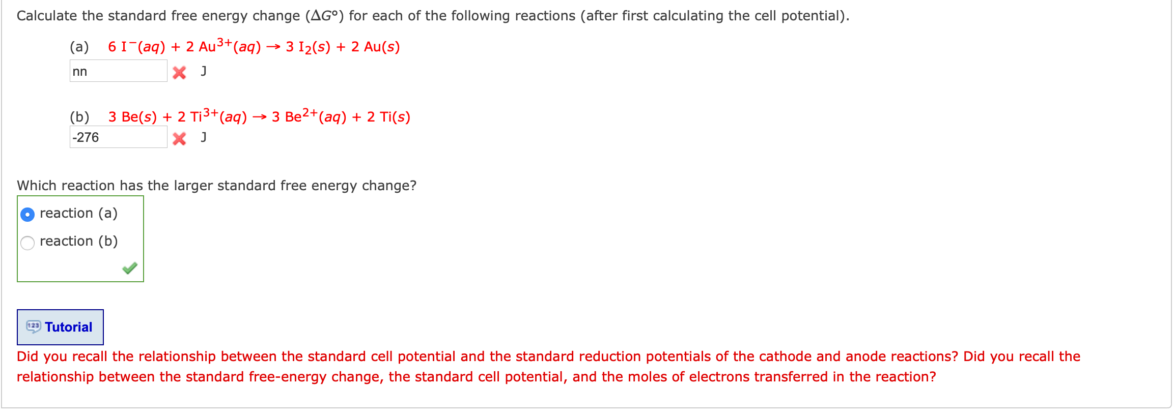 Calculate the standard free energy change (AG°) for | Chegg.com