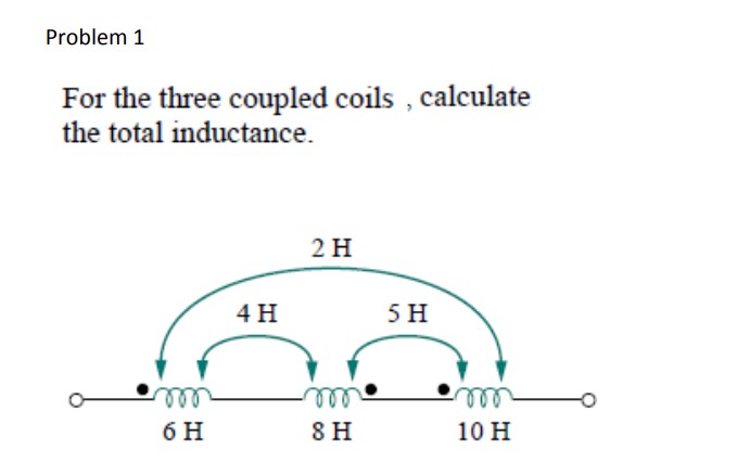 Solved For the three coupled coils, calculate the total | Chegg.com