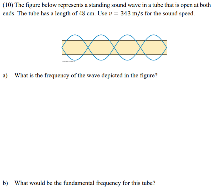 Solved (10) The figure below represents a standing sound | Chegg.com