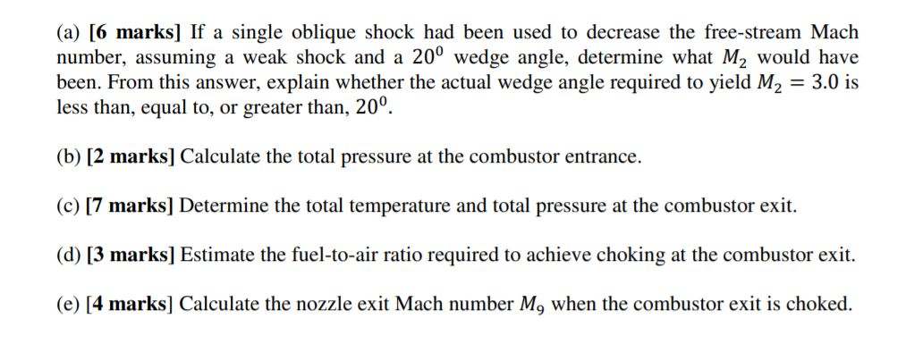 Q2. The diagram in Figure 1 shows a scramjet flying | Chegg.com