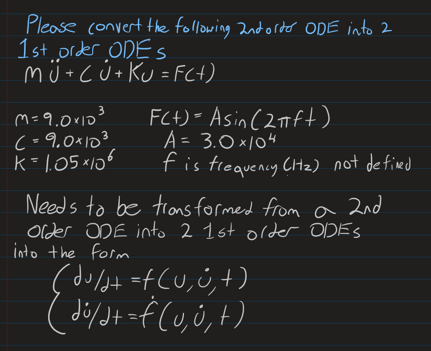Solved + + 3 - Please convert the following and order ODE | Chegg.com