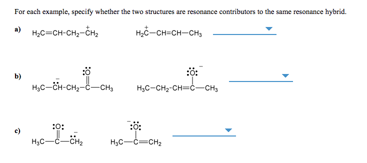 Solved For each example, specify whether the two structures | Chegg.com