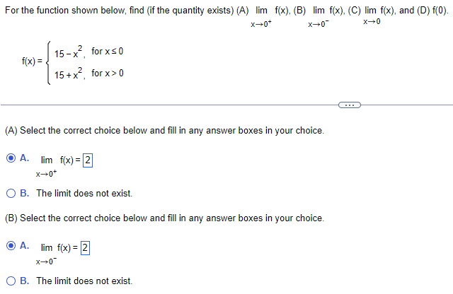 Solved For the function shown below, find (if the quantity | Chegg.com