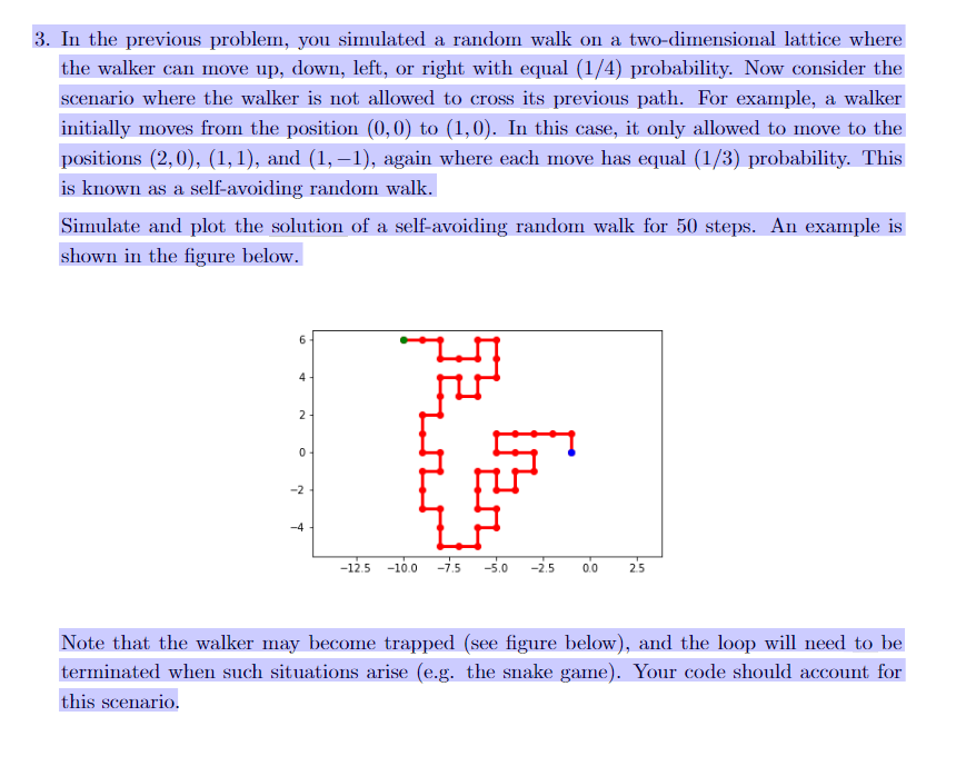 3. In the previous problem, you simulated a random | Chegg.com