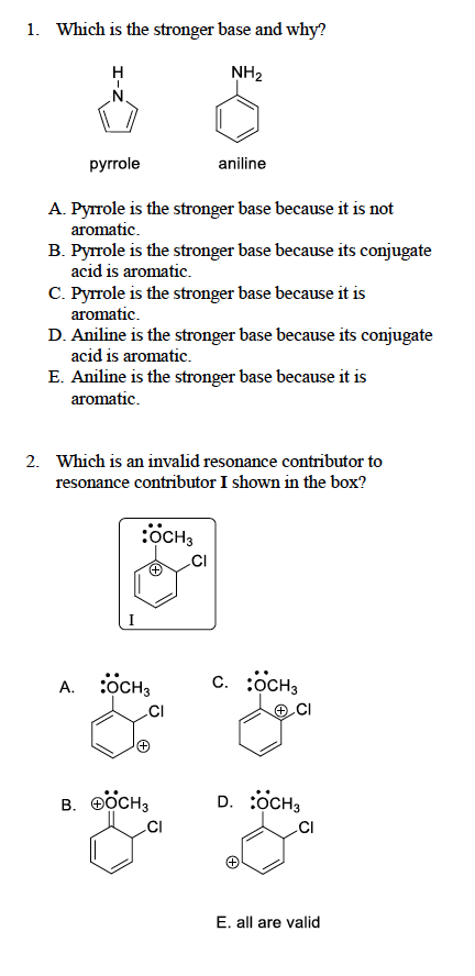 Solved 1. Which is the stronger base and why? H NH2 pyrrole | Chegg.com