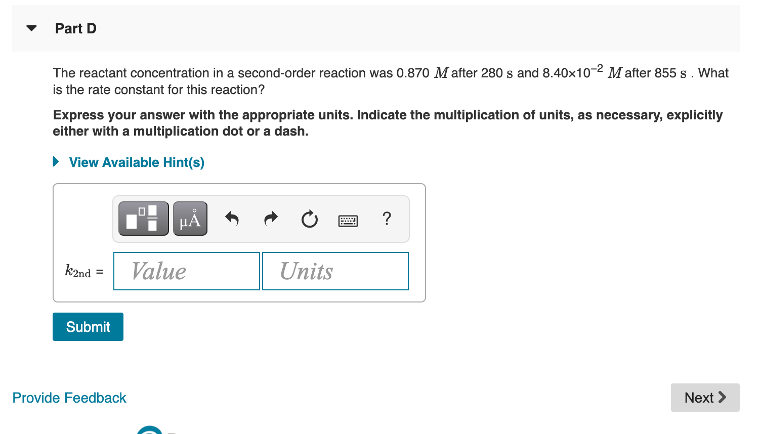 Solved I Review | Constants | Periodic Table The integrated | Chegg.com