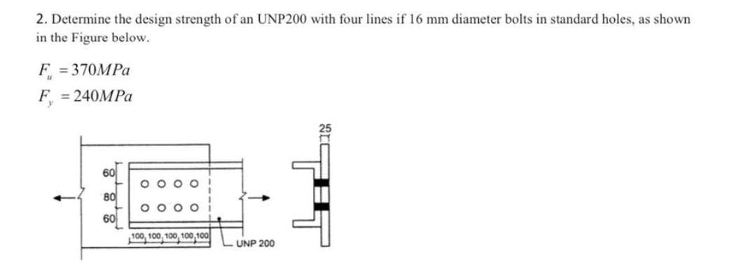 Solved 2. Determine the design strength of an UNP200 with | Chegg.com