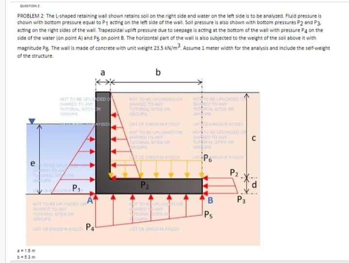 Solved PROSLEM 2: The L-shaped retaining wall shown retains | Chegg.com