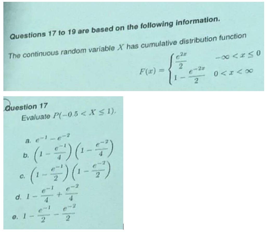 Solved Questions 17 to 19 are based on the following | Chegg.com
