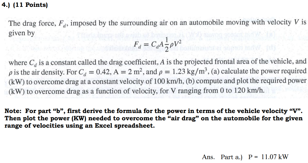 Solved The Drag Force Fd Imposed By The Surrounding Air On