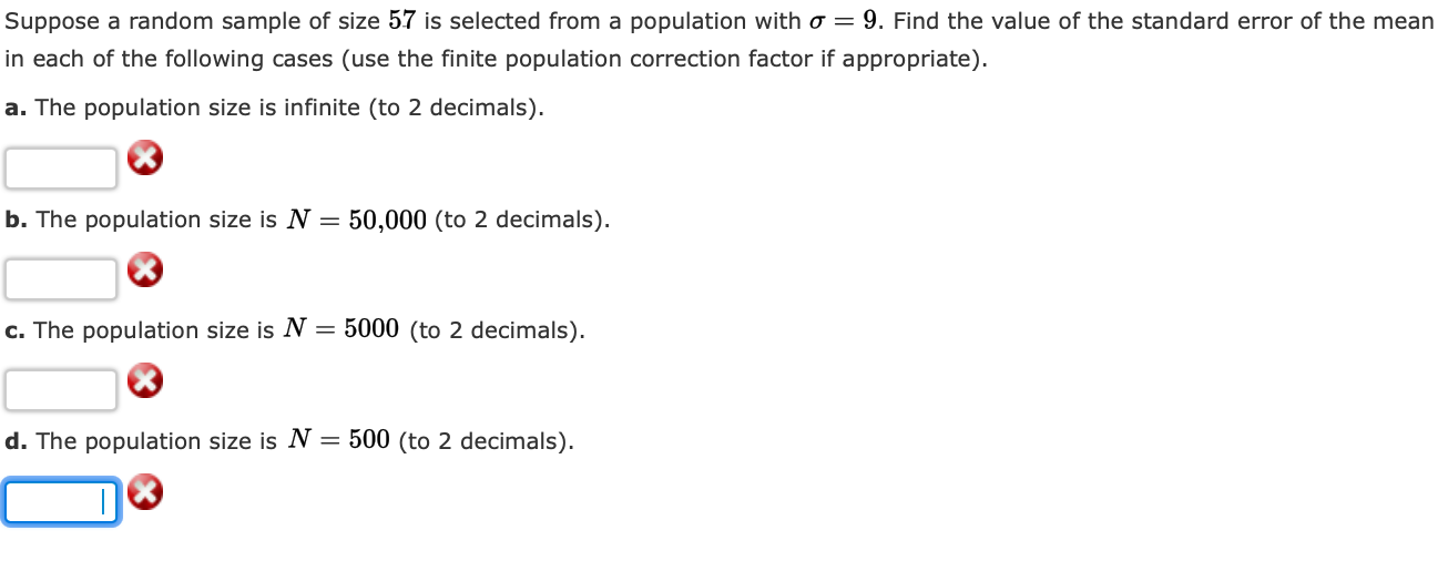 Solved Suppose a random sample of size 57 is selected from a | Chegg.com