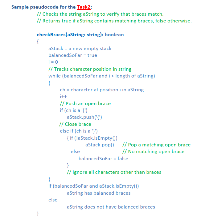 Solved Sample pseudocode for the Task2: // Checks the string | Chegg.com
