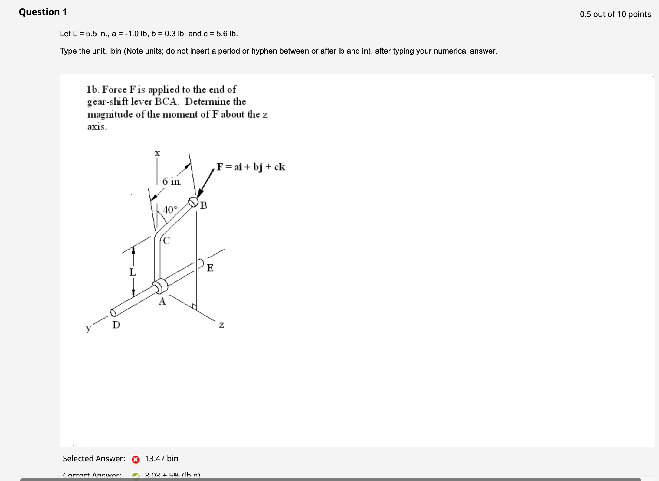 Solved on 1 0.5 out of 10 points Let L=5.5 in., | Chegg.com Solved on 1 0.5 out of 10 points Let L=5.5 in., | Chegg.com