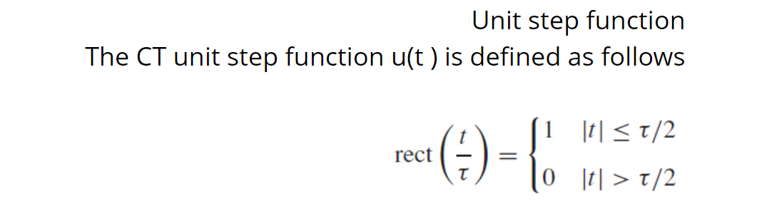 Solved Unit step function The CT unit step function u(t) is | Chegg.com