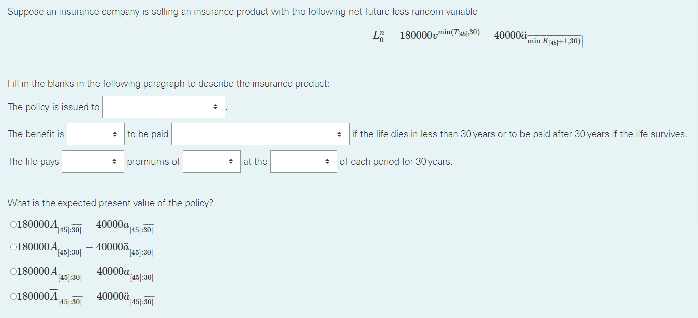 Solved Suppose an insurance company is selling an insurance | Chegg.com