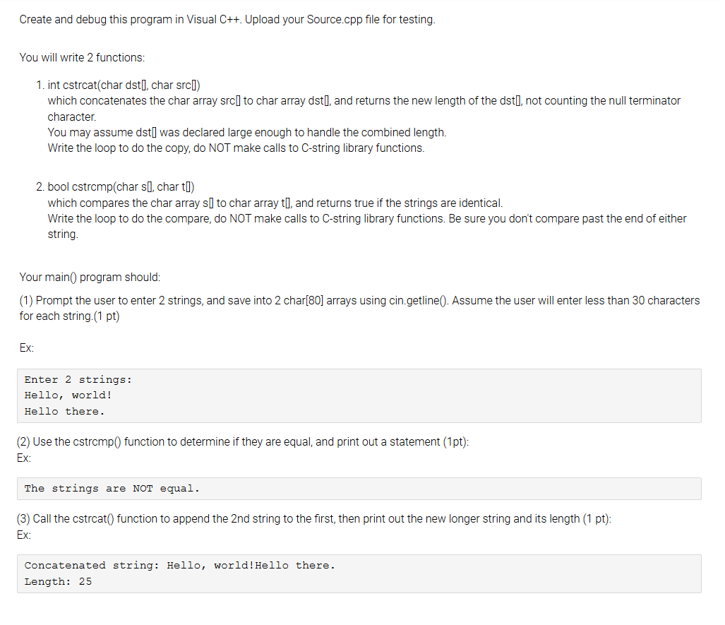 Solved Create and debug this program in Visual C++. ﻿Upload | Chegg.com