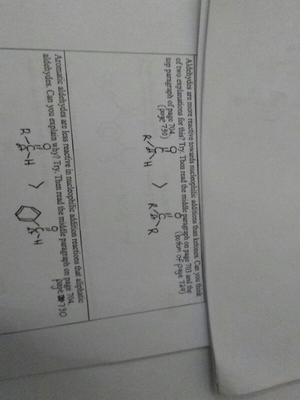 Solved Aldehydes are more reactive towards nucleophilic | Chegg.com
