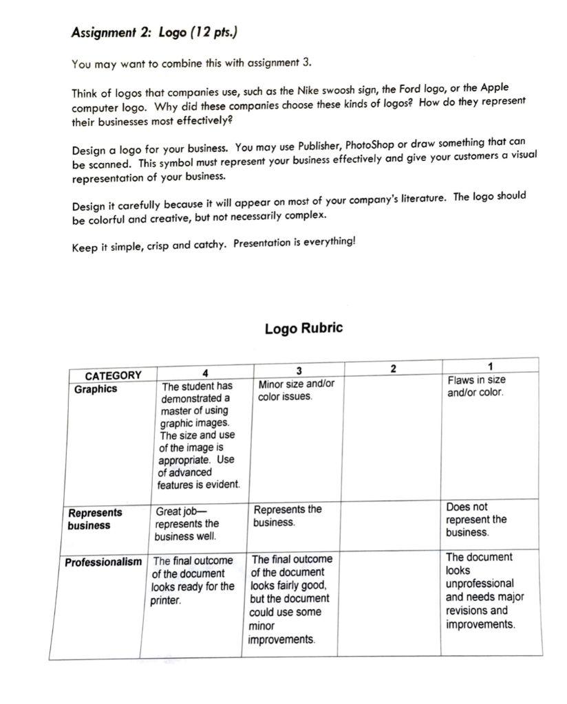 Solved Assignment 2: Logo (12 pts.) You may want to combine | Chegg.com