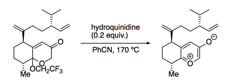 Solved hydroquinidine (0.2 equiv.) PhCN, 170 °C OCH2CF3 Me | Chegg.com
