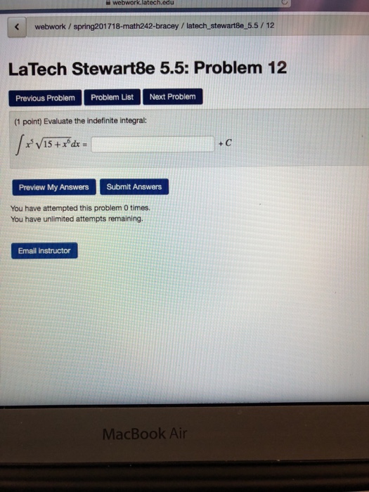 Solved webwork.latech.edu webwork | Chegg.com