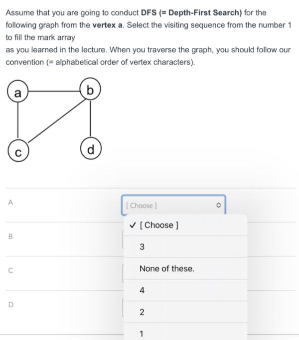 Solved Assume that you are going to conduct DFS (= | Chegg.com