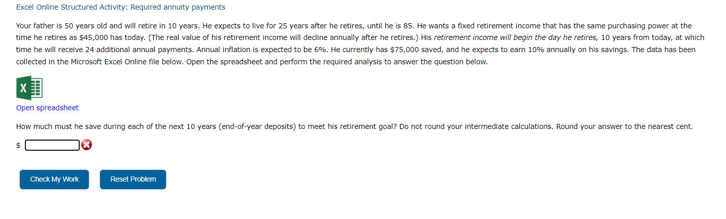 Solved collected in the Microsoft Excel Online file below. | Chegg.com