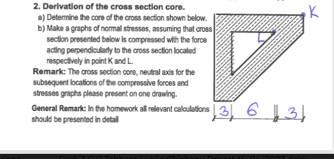 Solved 2. Derivation of the cross section core. a) Determine | Chegg.com