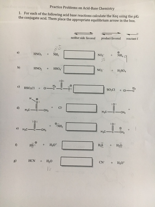 Practice Problems on Acid-Base Chemistry 1. For each | Chegg.com