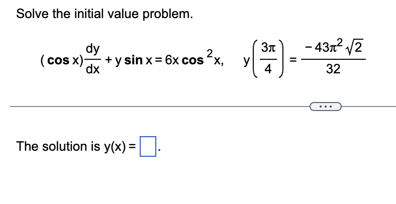 Solved Solve the initial value problem. | Chegg.com