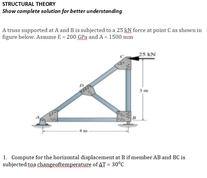Solved STRUCTURAL THEORY Show complete solution for better | Chegg.com