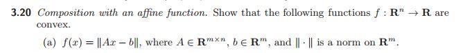 Solved 3.20 Composition with an affine function. Show that | Chegg.com