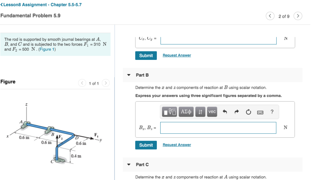 Solved VO AED I vec 6 m O a ? Cs, Cy = A Submit Request | Chegg.com
