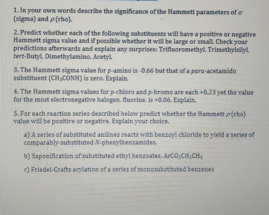 Solved 1. In your own words describe the significance of the | Chegg.com