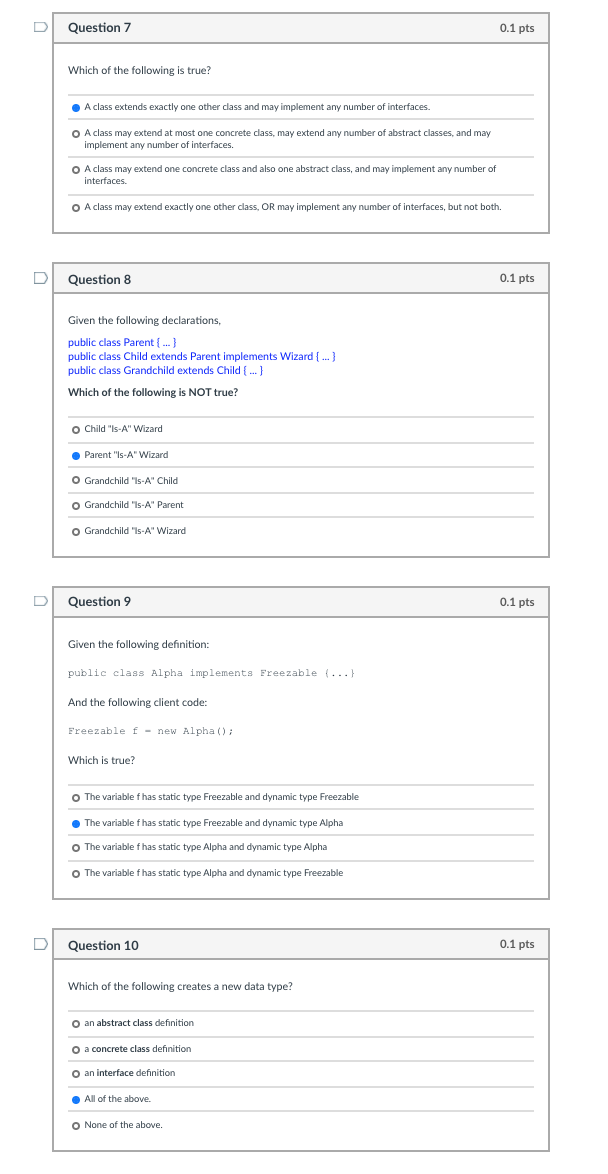 Solved D Question 1 0.1 pts Which of the following | Chegg.com