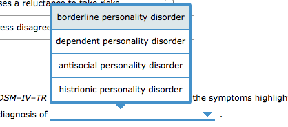 Solved Chapter 12 Case study 1 for personality disorders: | Chegg.com