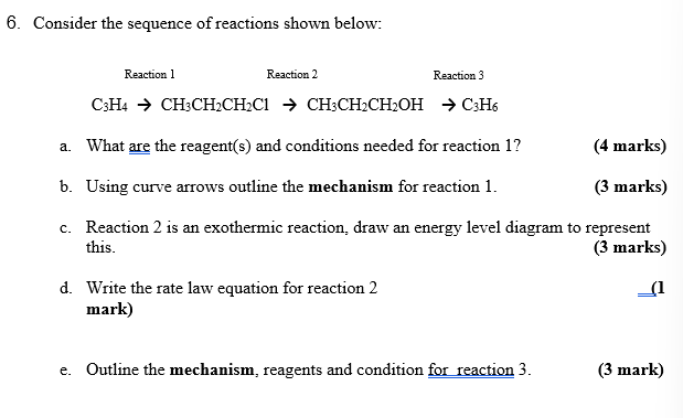 Solved 6. Consider the sequence of reactions shown below: | Chegg.com