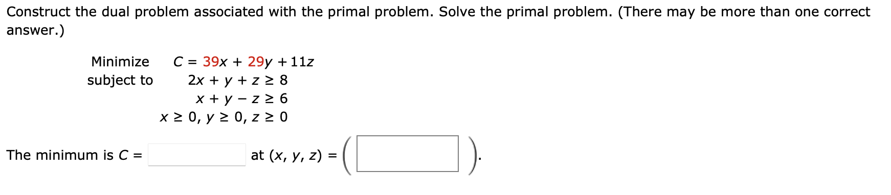 Solved Construct The Dual Problem Associated With The Primal 